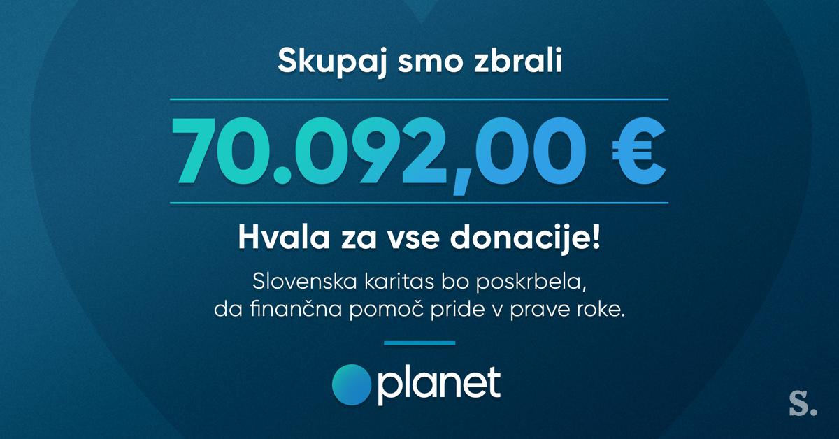 To je končni znesek, ki ga je Planet TV zbral za prizadete v poplavah ...