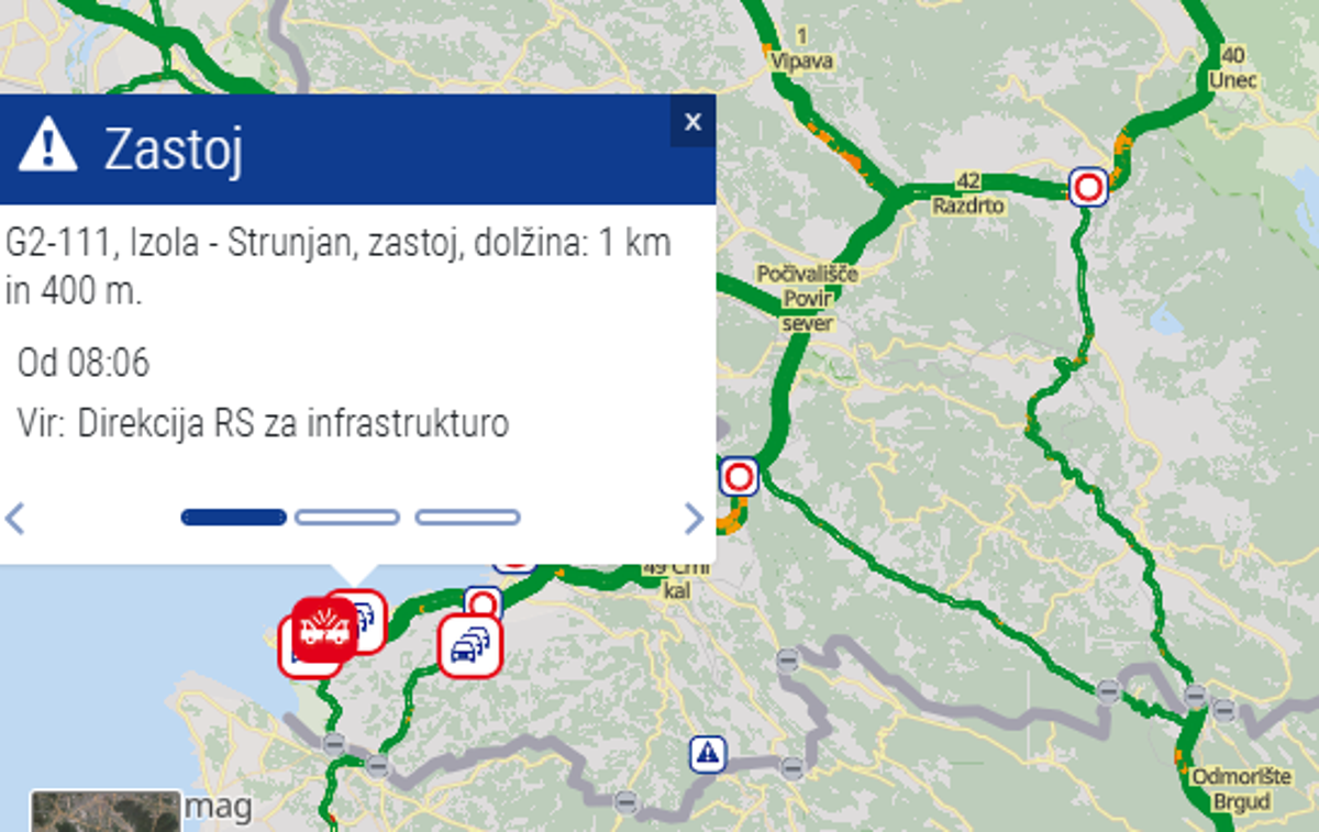 Zaradi nesreče popolna zapora ceste Izola- Strunjan - siol.net