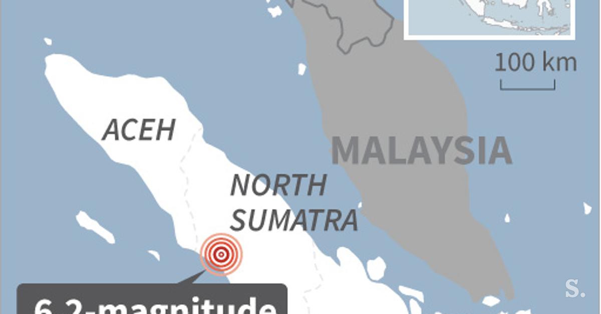 Indonezijski otok Sumatra stresel potres z magnitudo 6,2 - siol.net