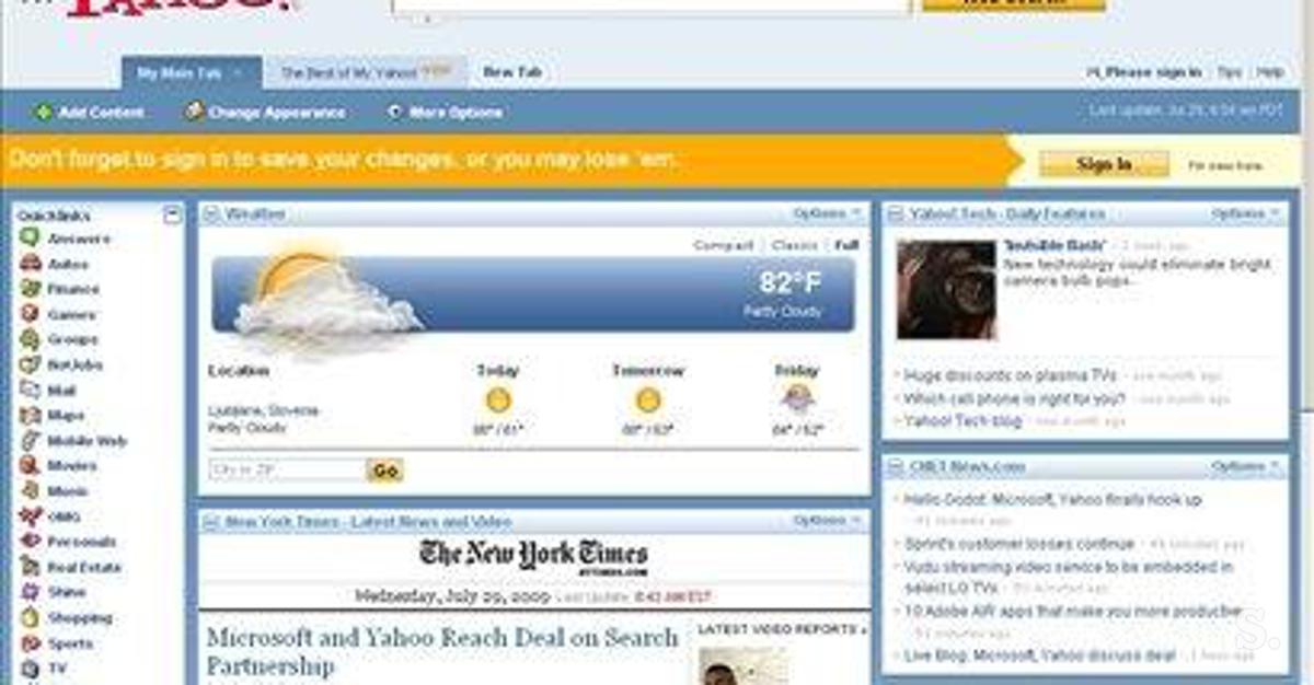 Yahoo bo uporabljal Microsoftov iskalnik bing - siol.net