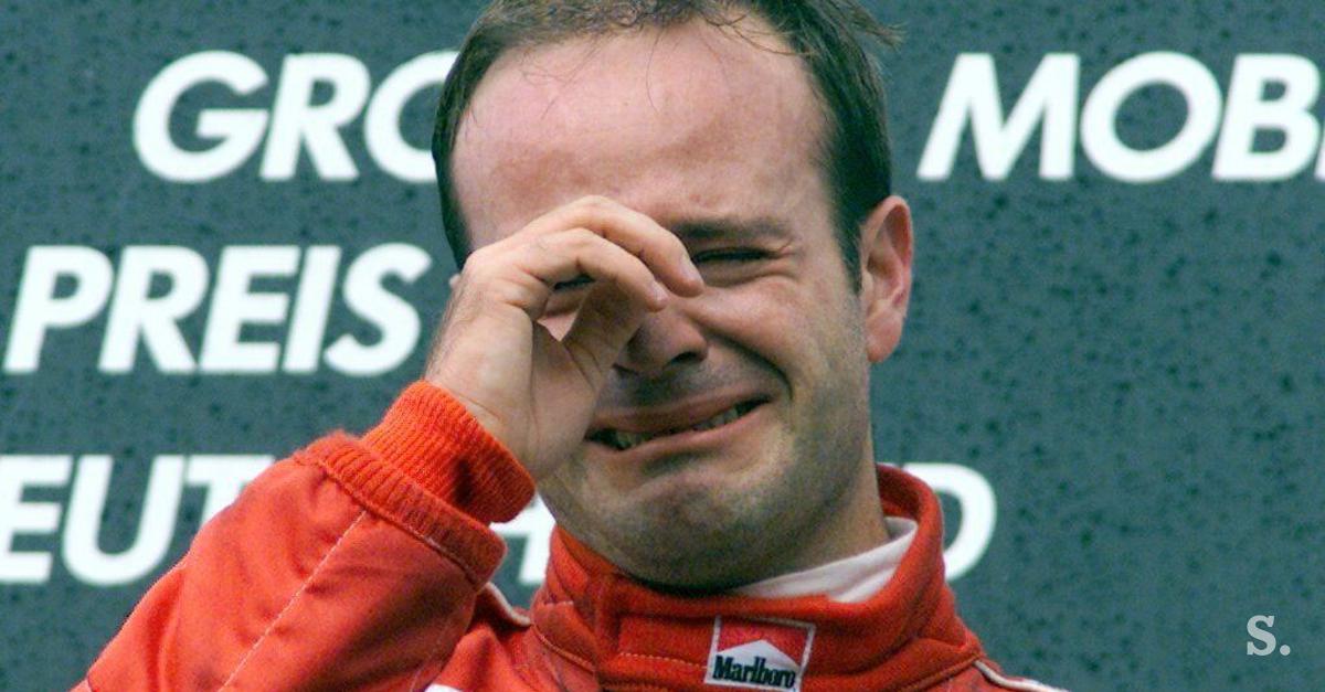 Rubens Barrichello do prve zmage z 19. mesta in jokal je kot dojenček ...
